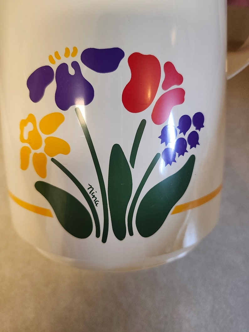 Vintage 1984 THERMOS Helga 480 Flowers Coffee Carafe Pitcher West ...