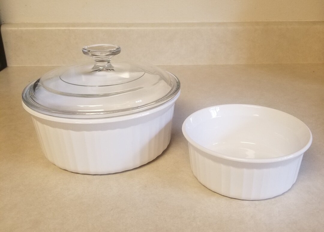 Vintage French Silk Corning Ware Round F-5-B With G-5-CA Lid and F-16-B ...