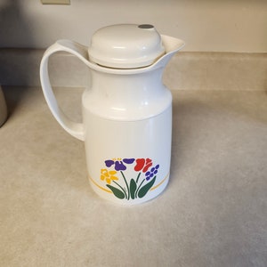 Vintage 1984 THERMOS Helga 480 Flowers Coffee Carafe Pitcher West ...