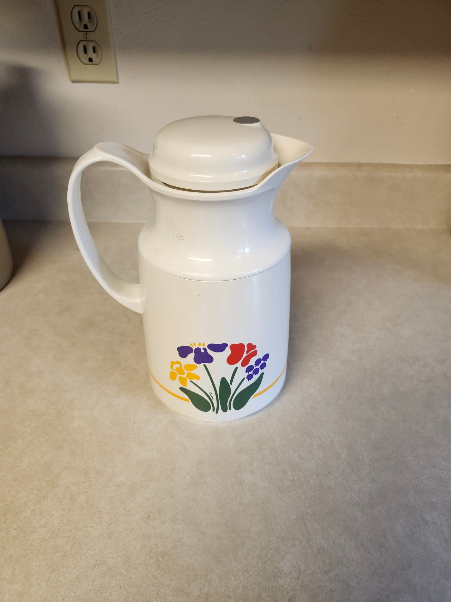 Vintage 1984 THERMOS Helga 480 Flowers Coffee Carafe Pitcher West ...