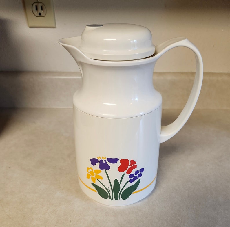Vintage 1984 THERMOS Helga 480 Flowers Coffee Carafe Pitcher West ...