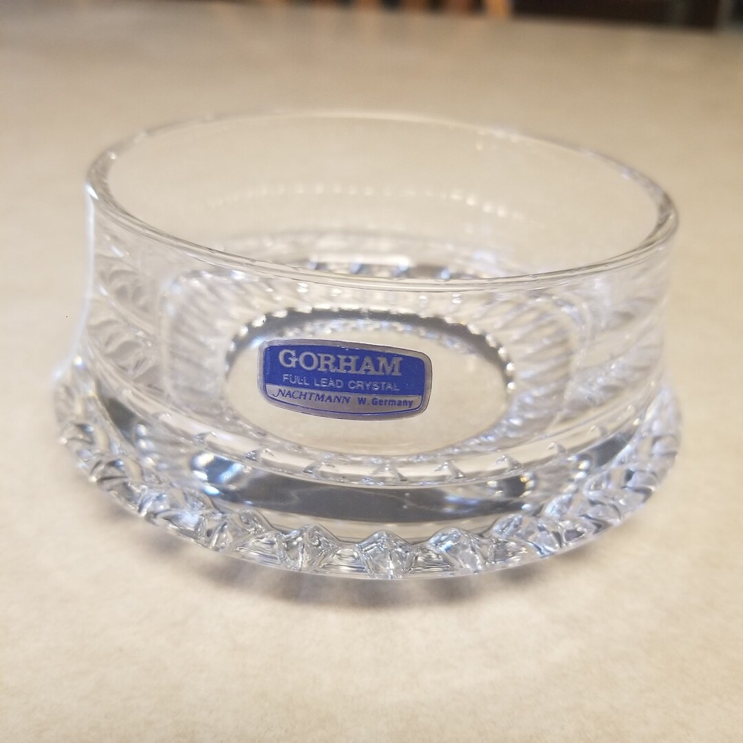 Vintage Heavy Gorham Crystal Lyric Pattern Vertical Cut 4.5 Inch Bowl ...