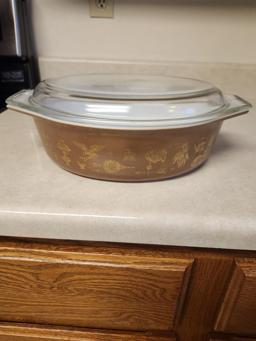 Vintage 1970s Pyrex Early American Oval 2 1/2 Qt Casserole Baking Dish ...