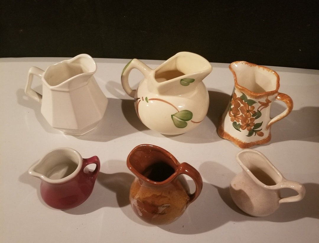 Lot of 6 Vintage Small Pitchers Creamers Hall, Mount St. Helen's ...