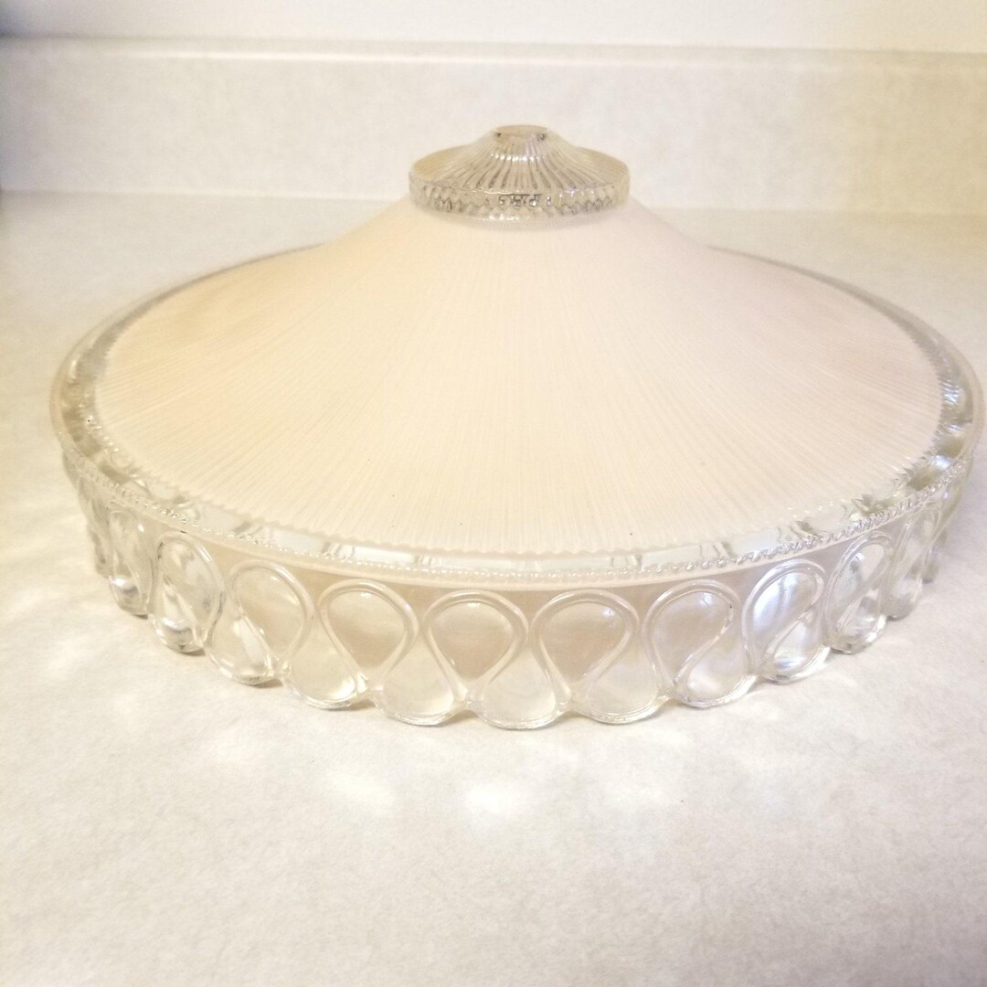 Vintage Glass Soft Pink Light Shade With Scalloped Edge - Etsy