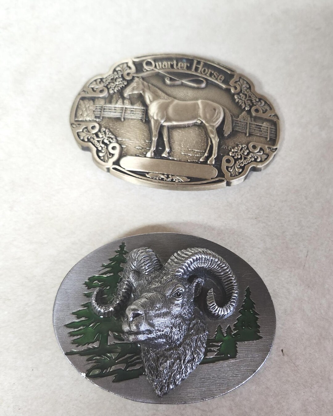 Vintage Quarter Horse and Sheep Ram Belt Buckles Lot of 2 - Etsy