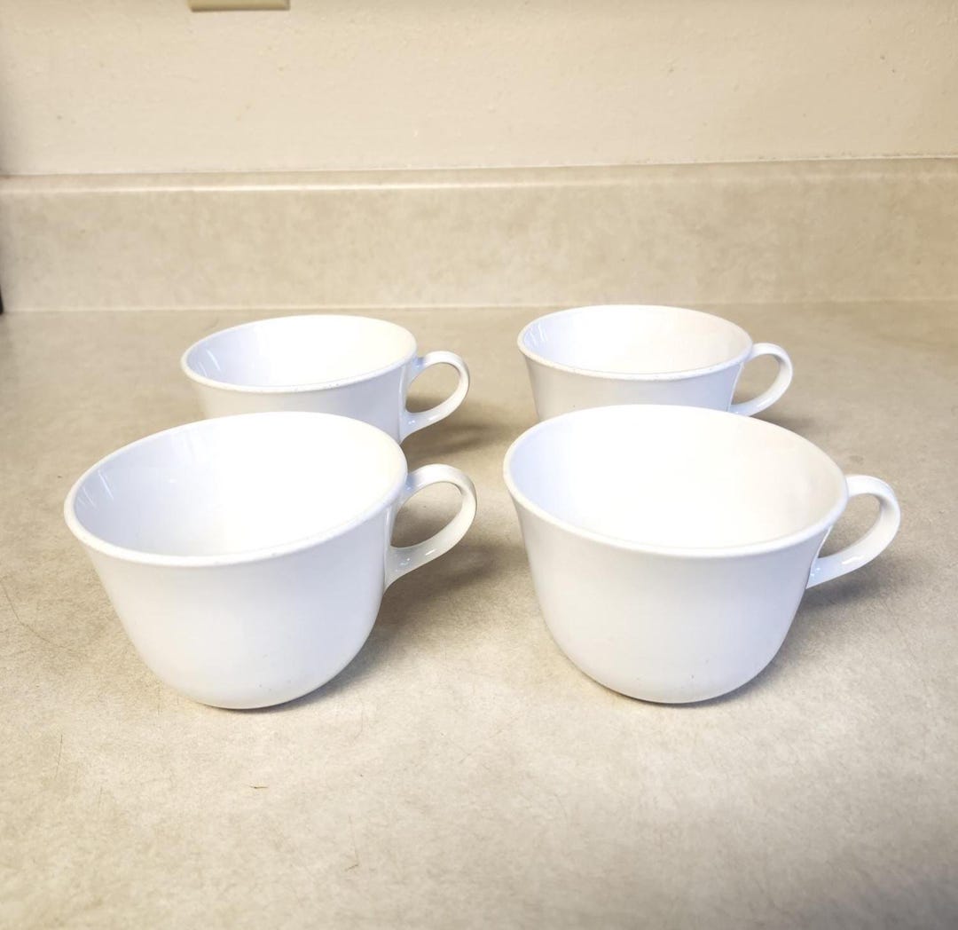 Vintage Corelle Livingware White Ceramic Cups by Corning Made in USA ...