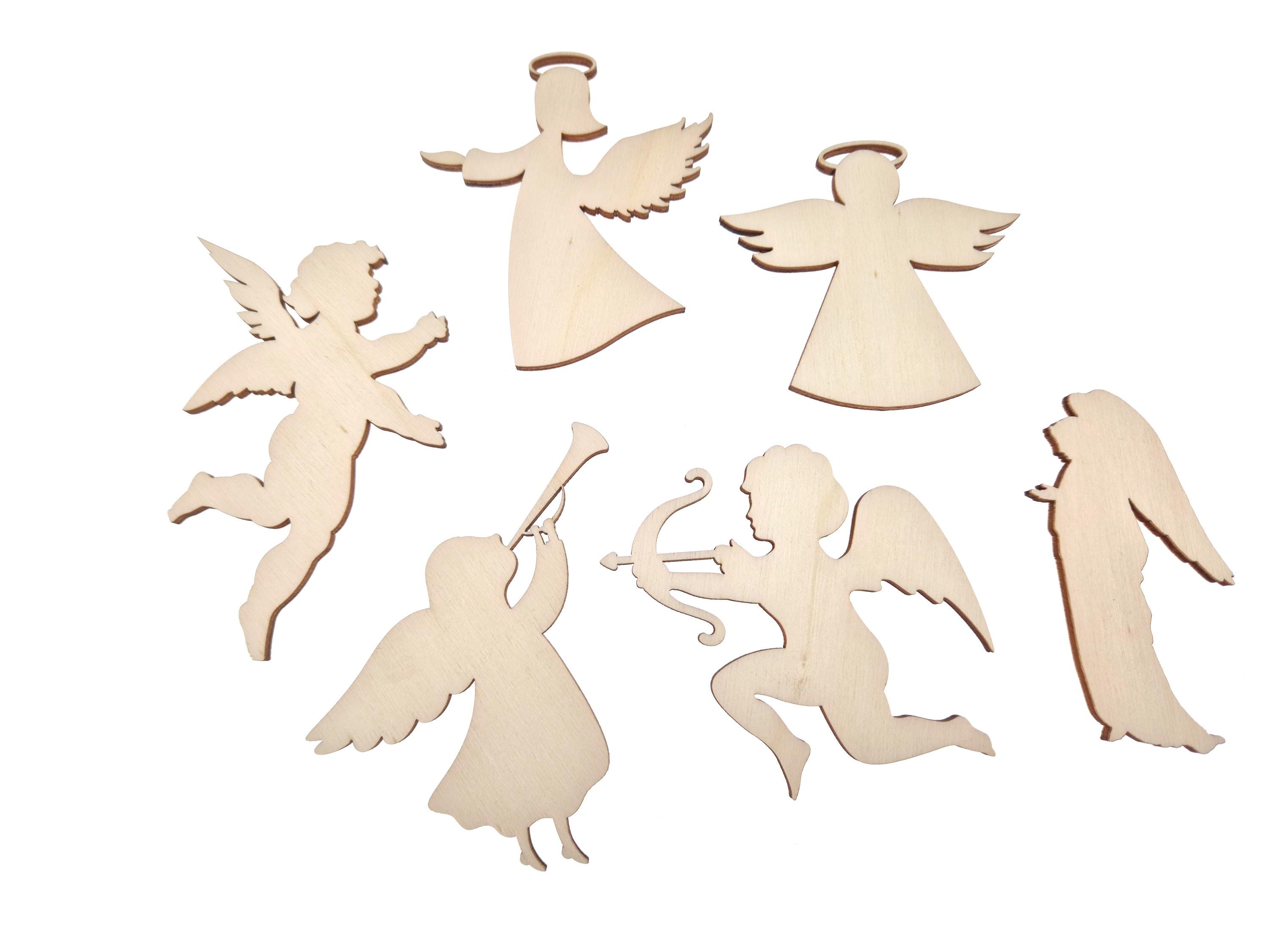 Set of 6 Angel SVG Designs - Vector Files for Laser, Cricut, CNC Crafts ...