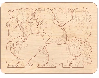 Animal Puzzle, 11 Unique Animal Shapes, Toys for Kids, Puzzle, File for ...