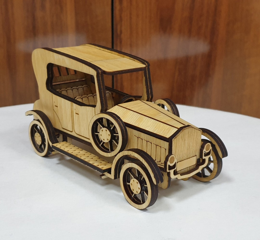 Retro Car 3d Model, Ford Tudor, Puzzle, File for Laser Cutting, for 4mm ...