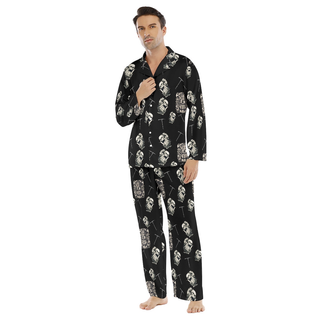 Metal Goth Rocker All-over Print Men's Lapel Pajama Set Sleep Set ...
