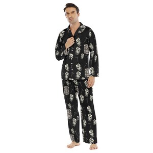 Metal Goth Rocker All-over Print Men's Lapel Pajama Set Sleep Set ...