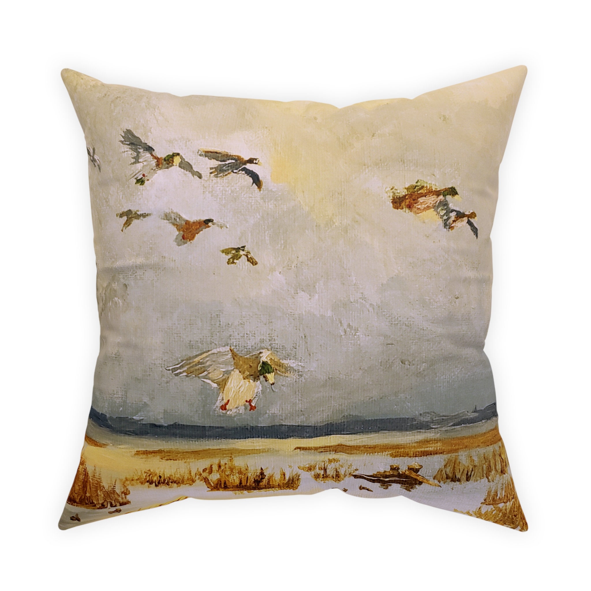 Flying and Hunting Duck Broadcloth Pillow Lumbar Cushion - Etsy
