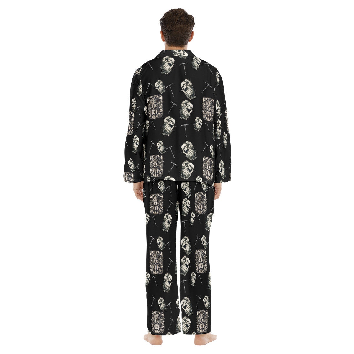 Metal Goth Rocker All-over Print Men's Lapel Pajama Set Sleep Set ...