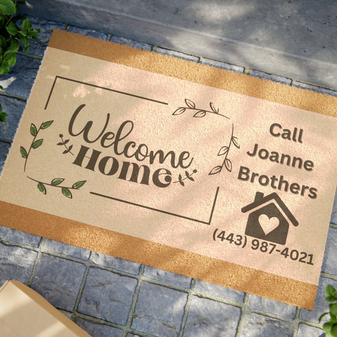 Welcome Home Realtor Listing Front Door Mat | Sales Entry Mat | Custom ...