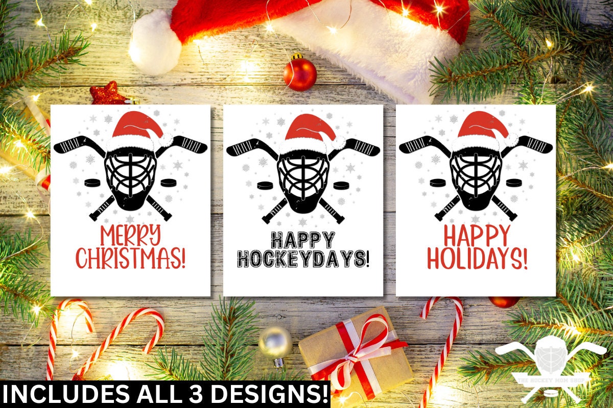 Printable Gift Tags ICE HOCKEY Happy Hockeydays Christmas - Etsy