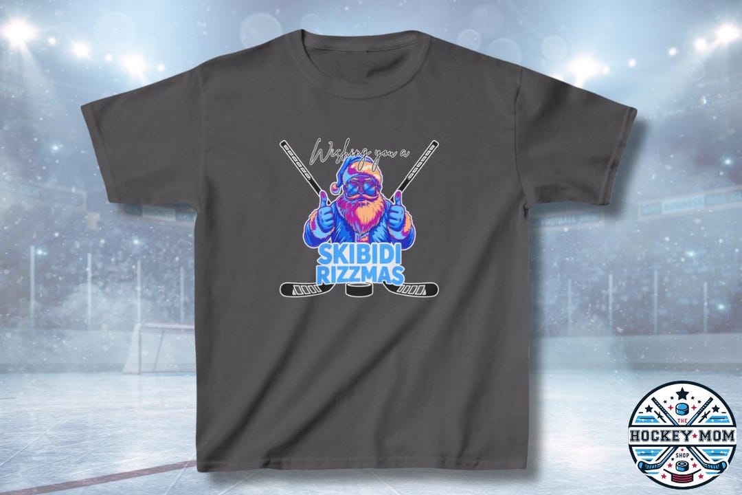 Youth Kids POP ART Rizz Ice Hockey Christmas Shirt wishing You a ...