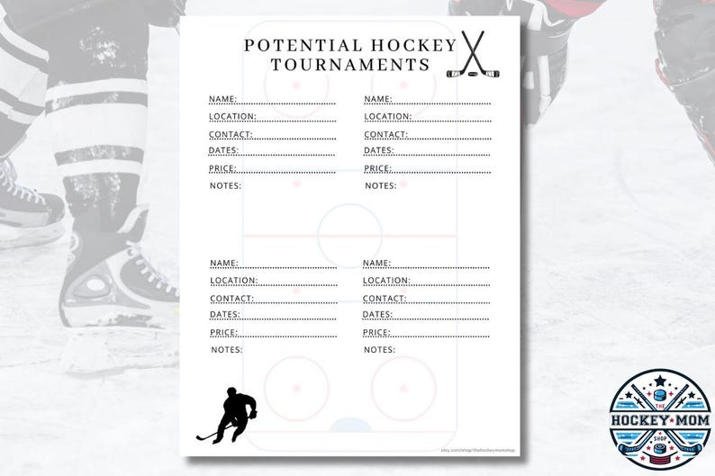 Ultimate Ice Hockey Tournament Printable Planner Pack | Team Mom ...