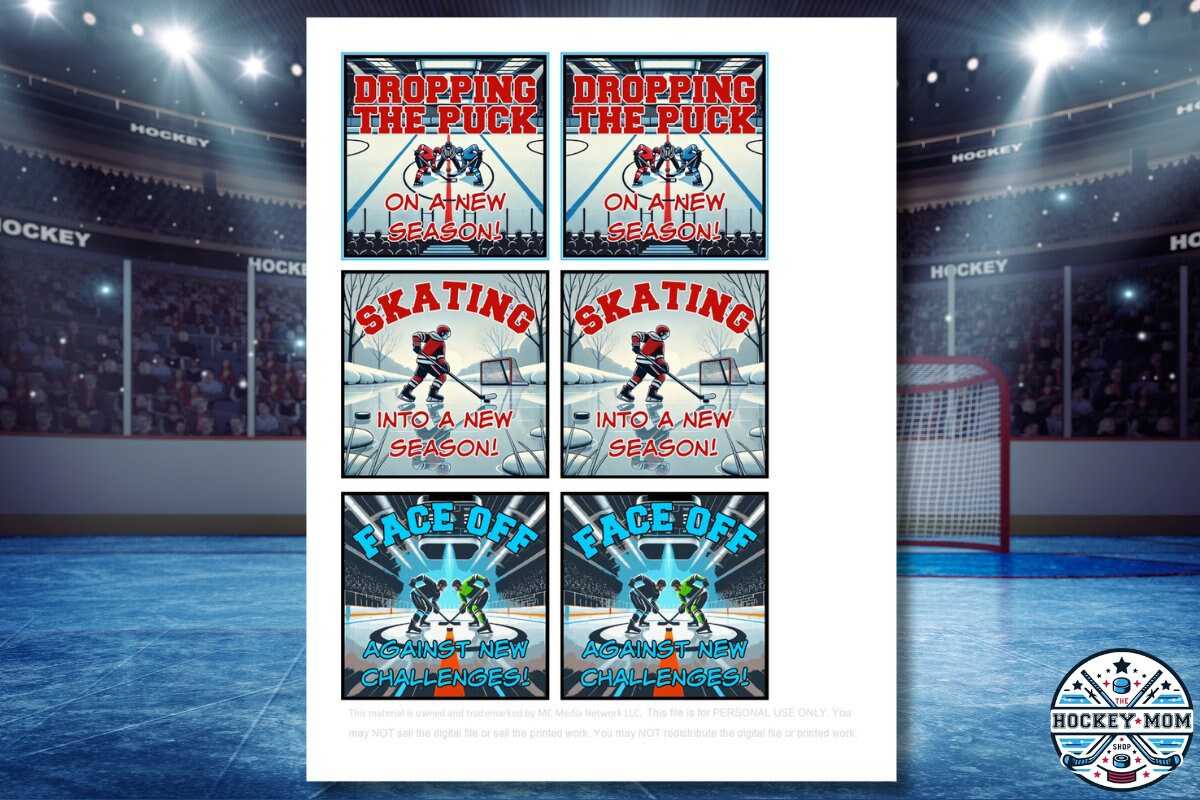 Printable Ice Hockey Themed NEW SEASON Gift Tags Cards | Team Parent ...