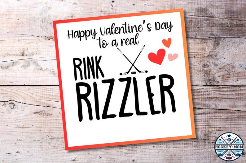 Printable Ice Hockey Rink Rizzler Valentine Day Printable | Funny Kids ...