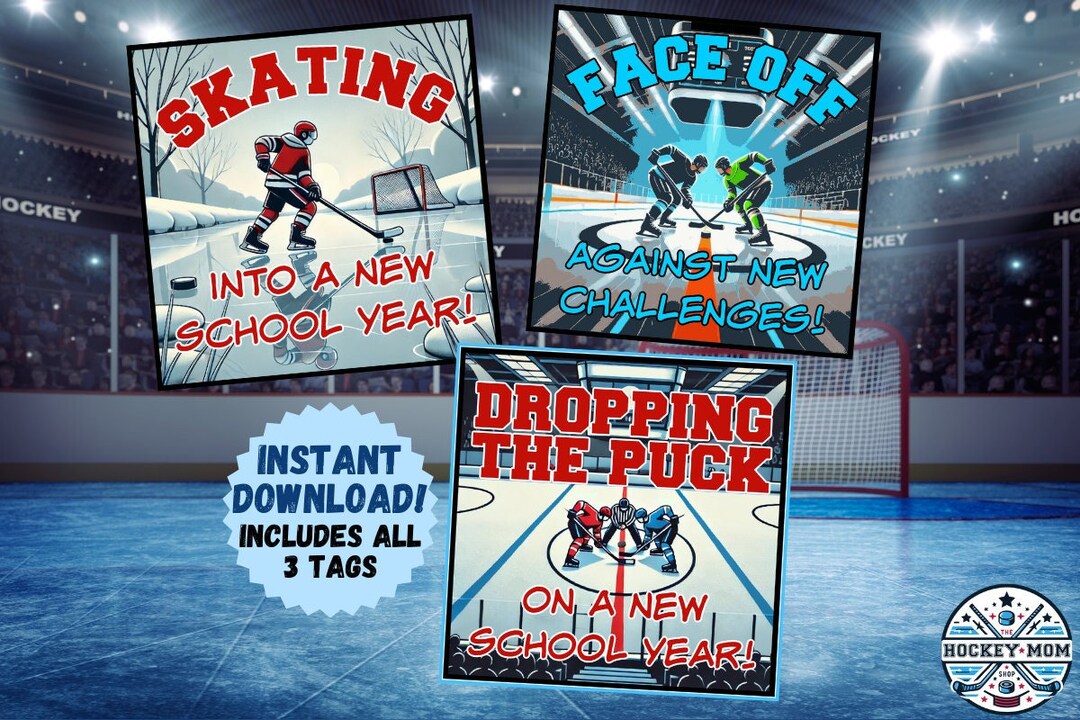 Printable Ice Hockey Themed BACK to SCHOOL Gift Tags Cards | Parent ...