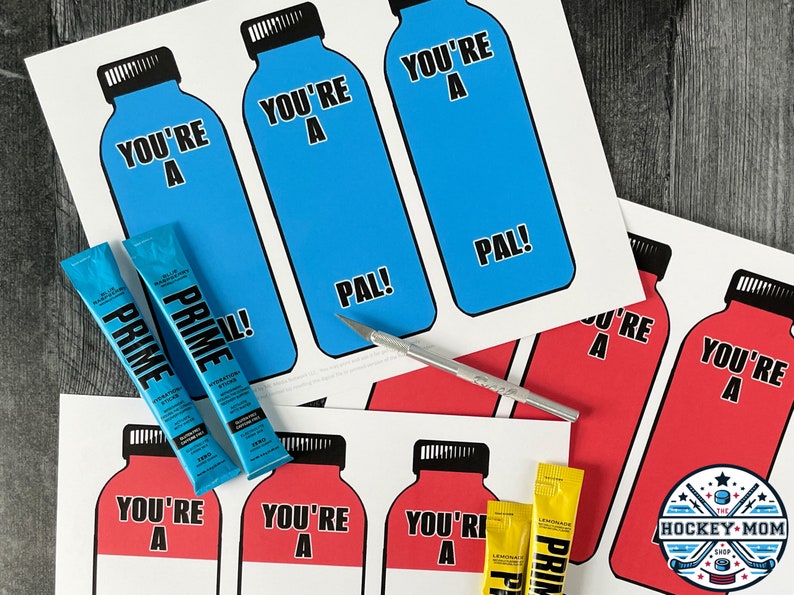 Printable Hydration Drink Packet Bottle Valentines Hockey Team ...