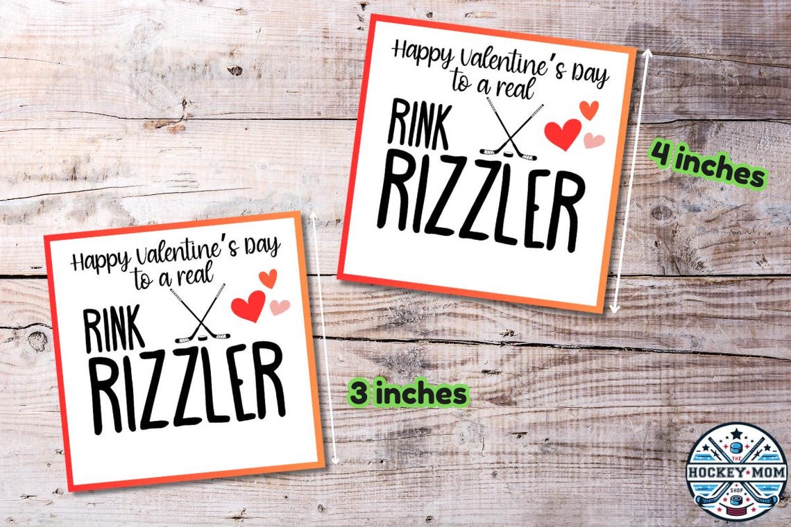 Printable Ice Hockey Rink Rizzler Valentine Day Printable | Funny Kids ...