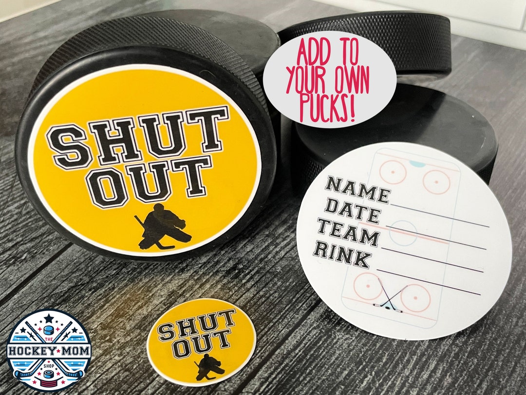 Ice Hockey GOALIE SHUT OUT Milestone Puck Stickers Vinyl Sticker Pack ...