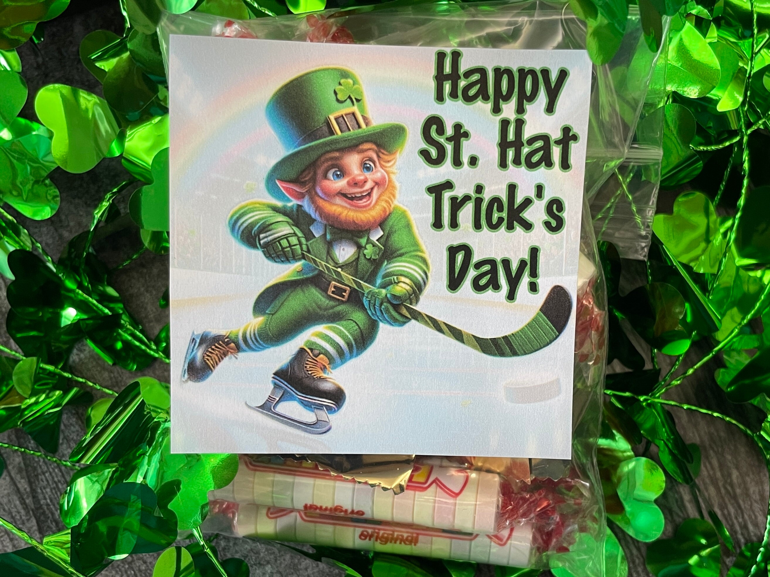 St Hat Tricks Day Hockey Printable Gift Tags | St Patrick's Day Hockey ...