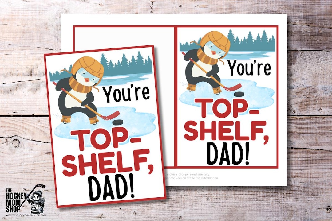 Best Dad Bar Down Ice Hockey Printable Folded Card | 5x7” Hockey Father ...