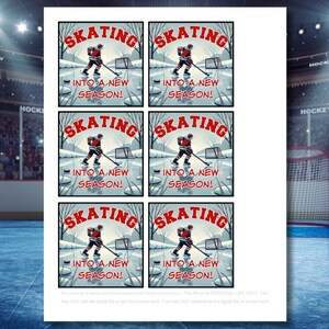 Printable Ice Hockey Themed NEW SEASON Gift Tags Cards | Team Parent ...
