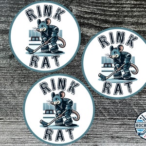 RINK RAT Ice HOCKEY Vinyl Sticker | Player Team Tournament Favors ...