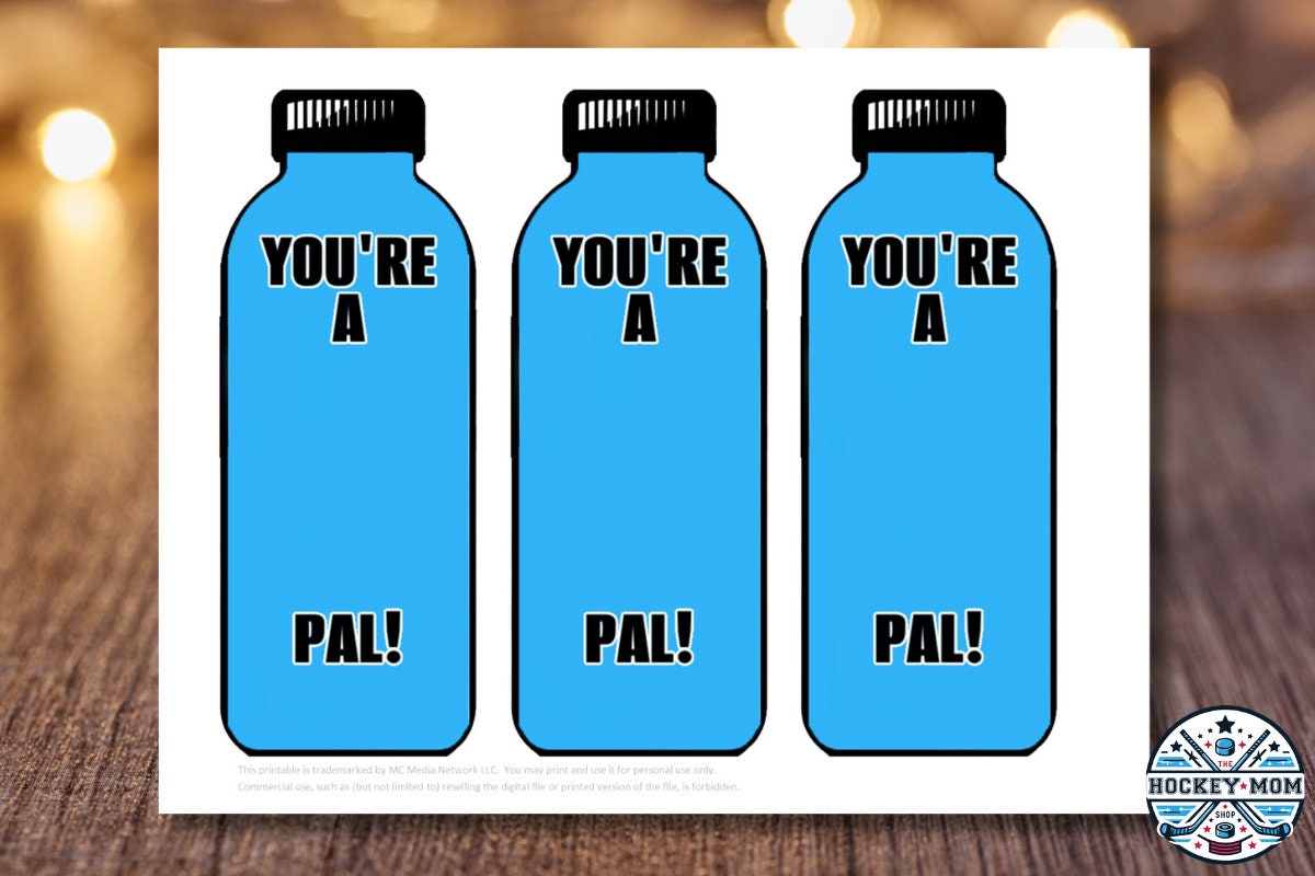 Printable Hydration Drink Packet Bottle Valentines Hockey Team ...