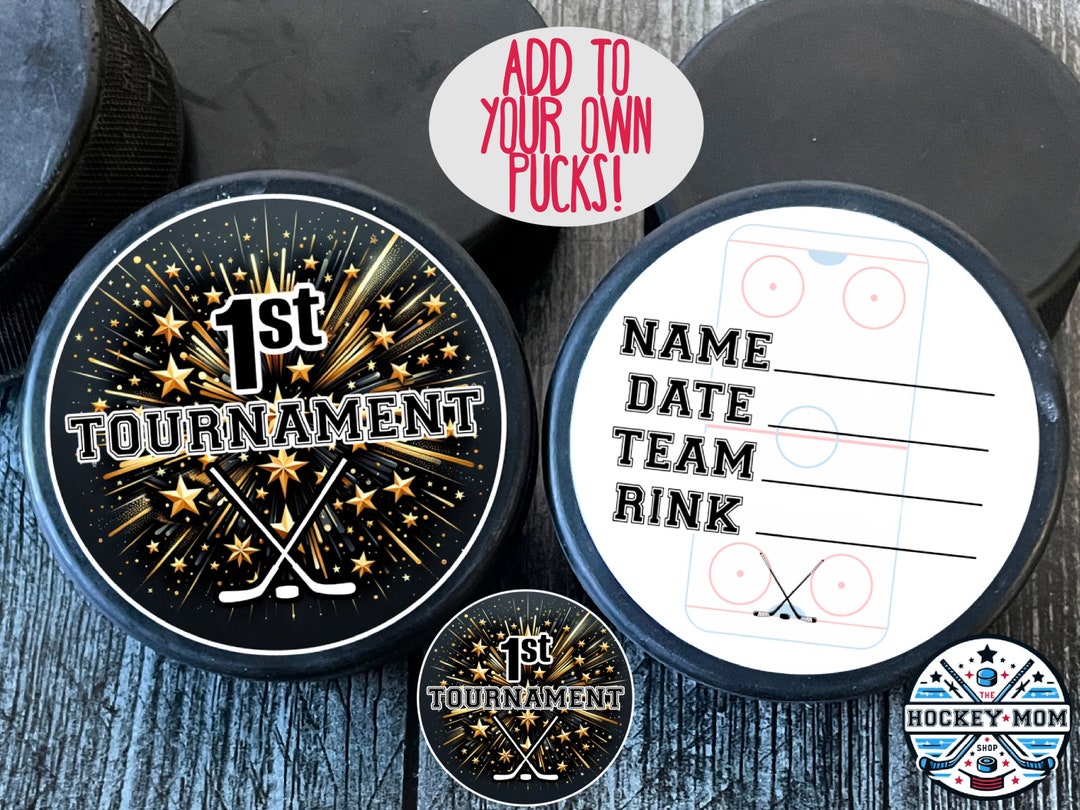 Ice Hockey 1st TOURNAMENT Milestone Puck Stickers Vinyl Sticker Pack ...
