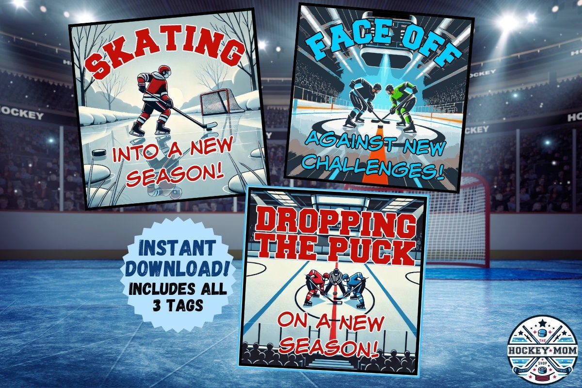 Printable Ice Hockey Themed NEW SEASON Gift Tags Cards | Team Parent ...