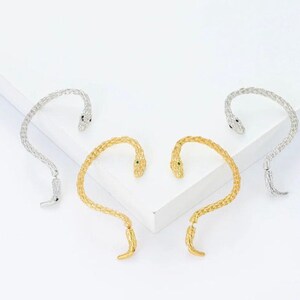 Snake Cartilage Gold Conch Serpent Earring• Snake Ear Climber Earrings ...