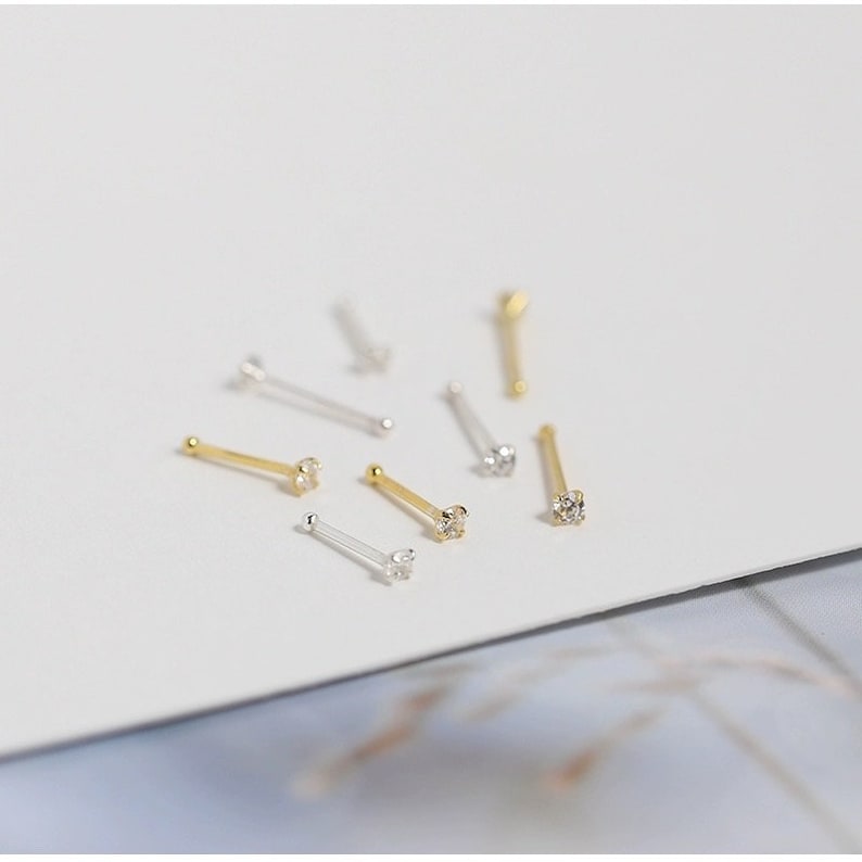 Very Tiny 20g Diamond 1.5mm-3mm Nose Stud, Nose Ring, Bone Ball End ...