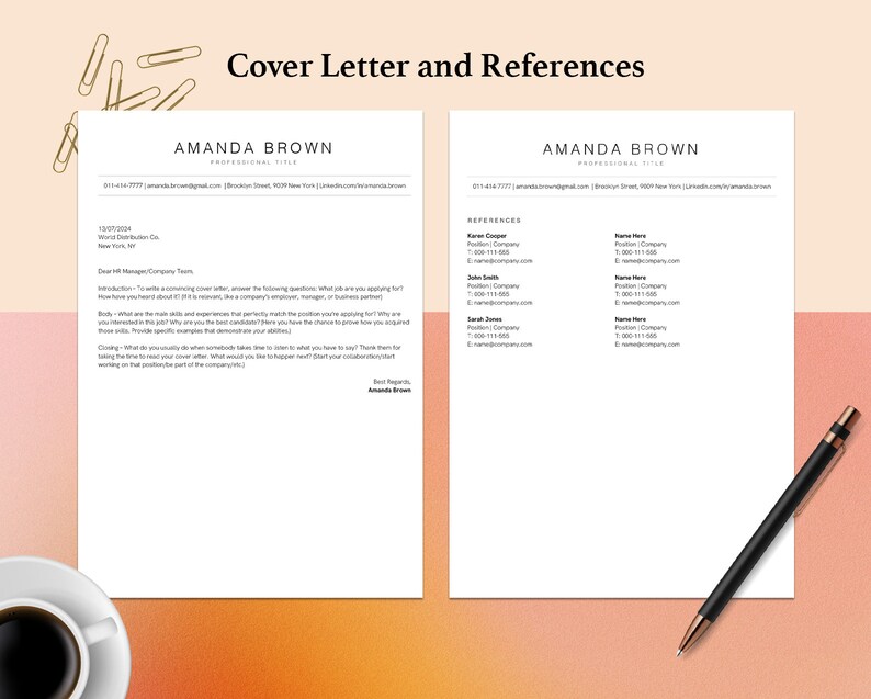 ATS Friendly Resume Template Word, Pages, Google Docs, ATS Resume, ATS ...