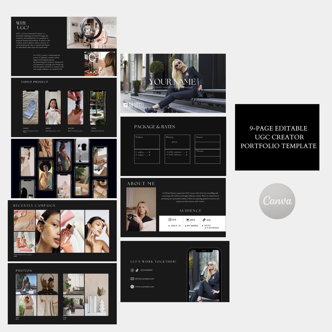 UGC Portfolio Template, UGC Template, UGC Media Kit, Minimal Ugc ... UGC Portfolio Template, UGC Template, UGC Media Kit, Minimal Ugc ...