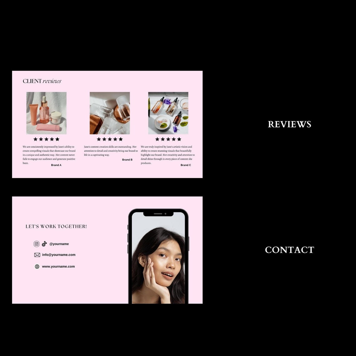 Pink UGC Portfolio Template, UGC Portfolio, Canva Portfolio Template ...
