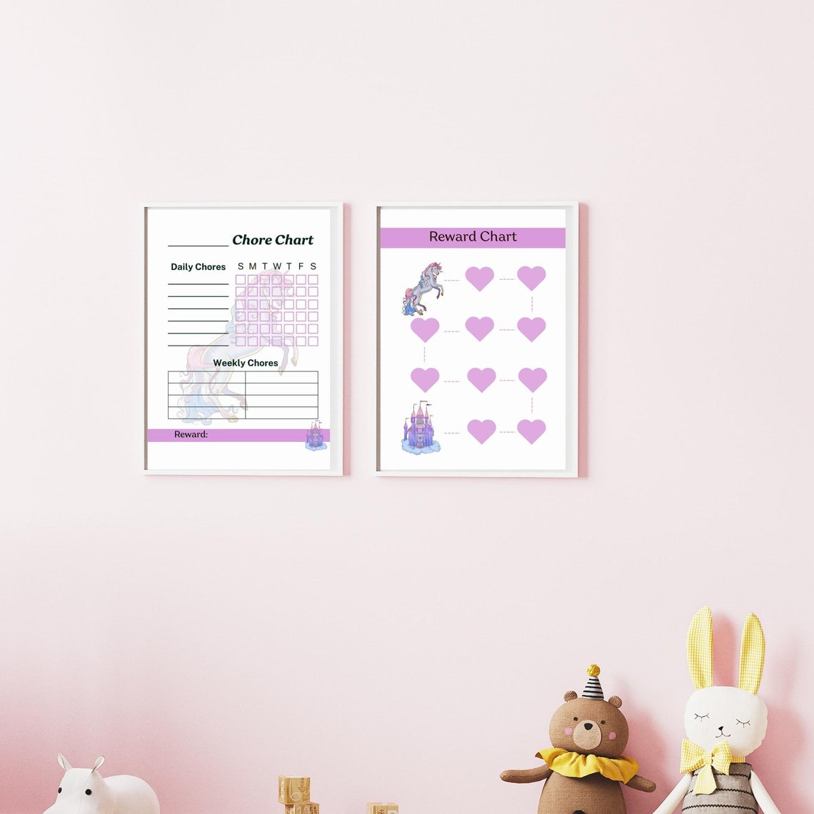 Girls Chore Chart, Chore Chart for Kids, Reward Chart, Unicorn Chore ...