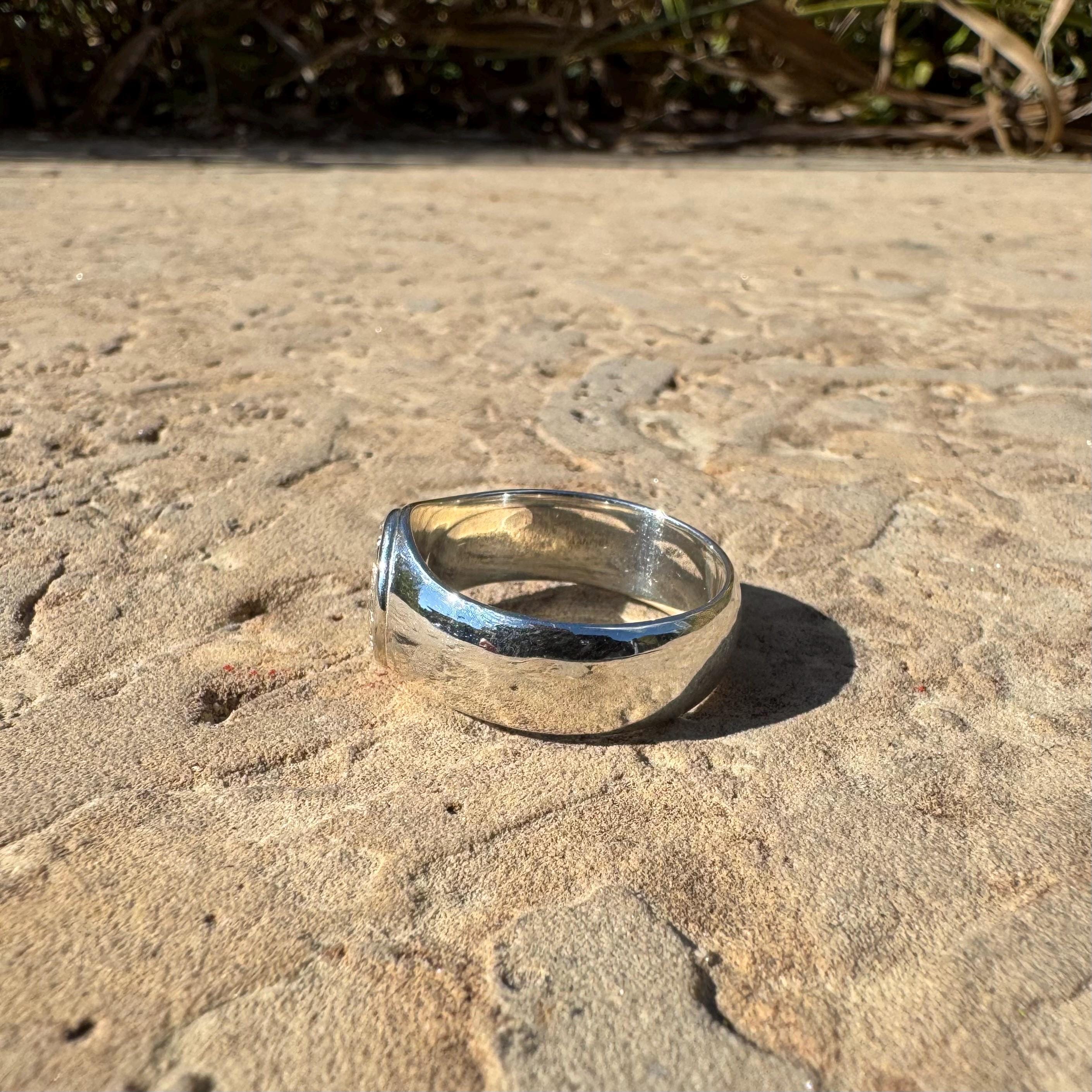 Sterling Silver Aztec Calendar Signet Ring, Sun God Design, Wide Domed ...