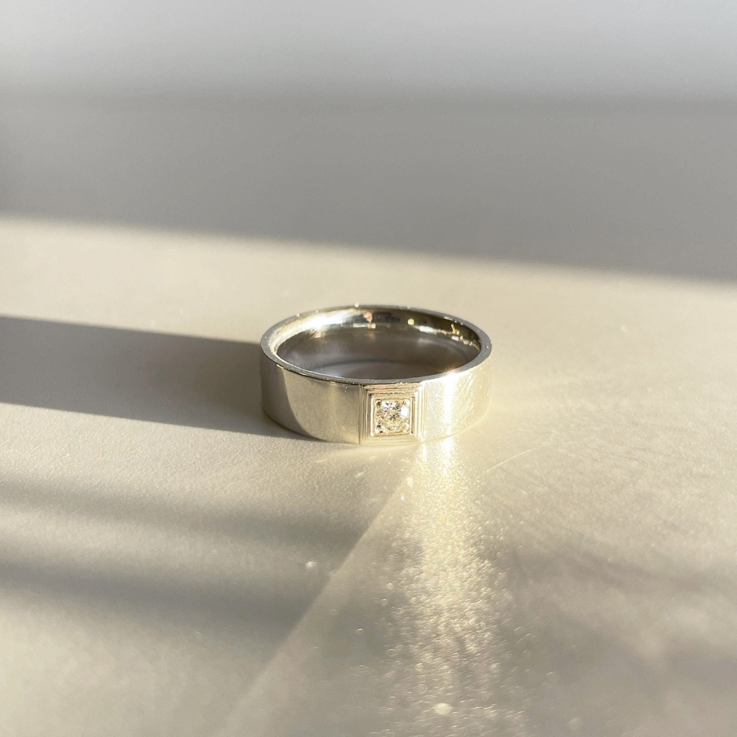 Mens Diamond Engagement Ring, 3mm Lab Diamond Wedding Band for Men ...