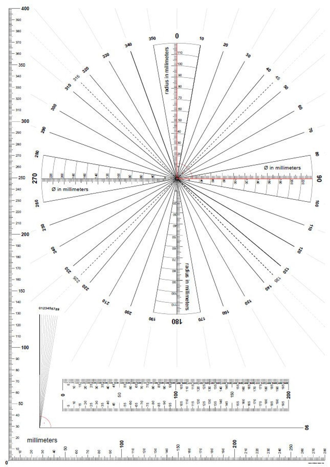 Regla / regla para imprimir incluyendo plantilla para - Etsy España
