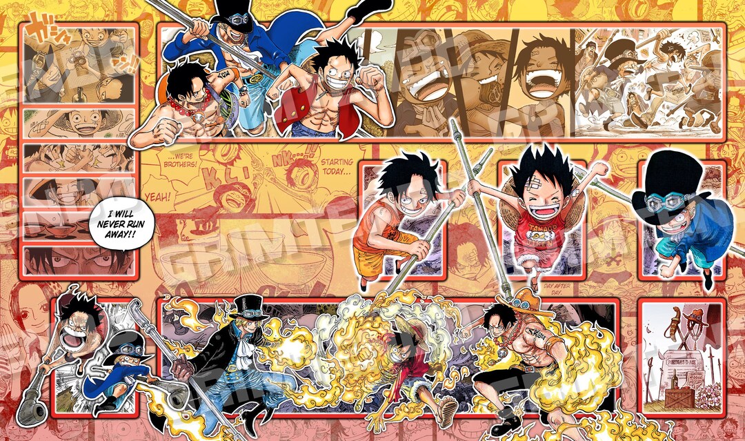 One Piece TCG Ace Sabo & Luffy Playmat - Etsy Israel