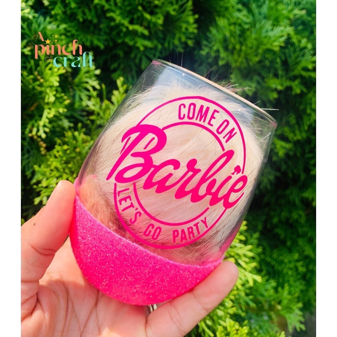 Pink Wine Glasses Custom Wine Glass Come On Lets Go Party T Glasses Glitter Cup Pink Glitter