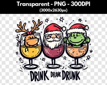 Drink Drank Drunk Christmas Funny Svg Design, Digital Download, Santa ...