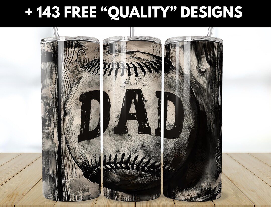 Baseball Dad 20 Oz Skinny Tumbler Wrap Sublimation Design Digital ...