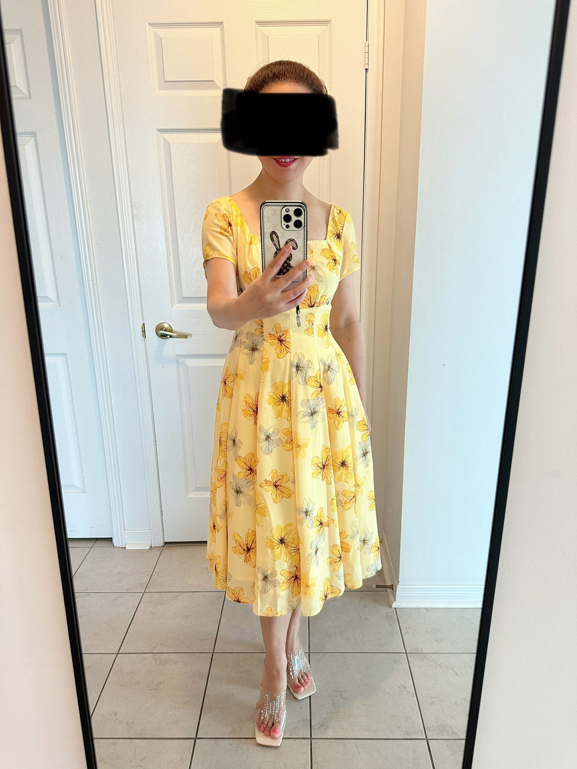 Beautiful Yellow Printed Dress the Same Style of Mrs.maisel - Etsy