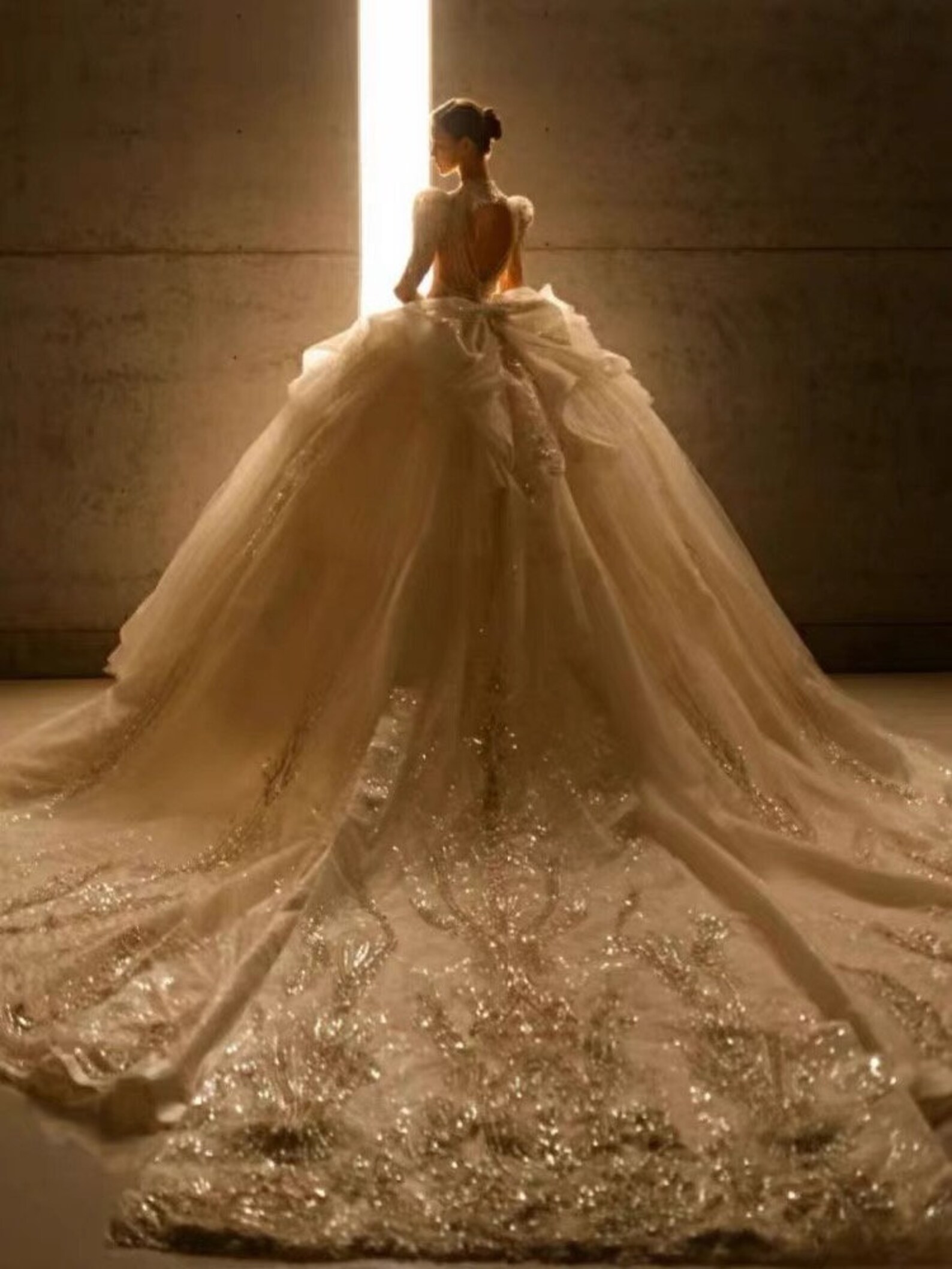 NEW Luxury Long Sleeve Long Train Wedding Dress YFSN89 - Etsy